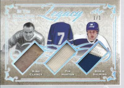 2019-20 Leaf ITG Used CLANCY / TIM HORTON / SALMING Legacy Triple ...