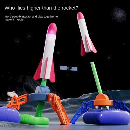 Air Pressed Children Air Stomp Rocket Foot Pump Flying Foam Rockets ...