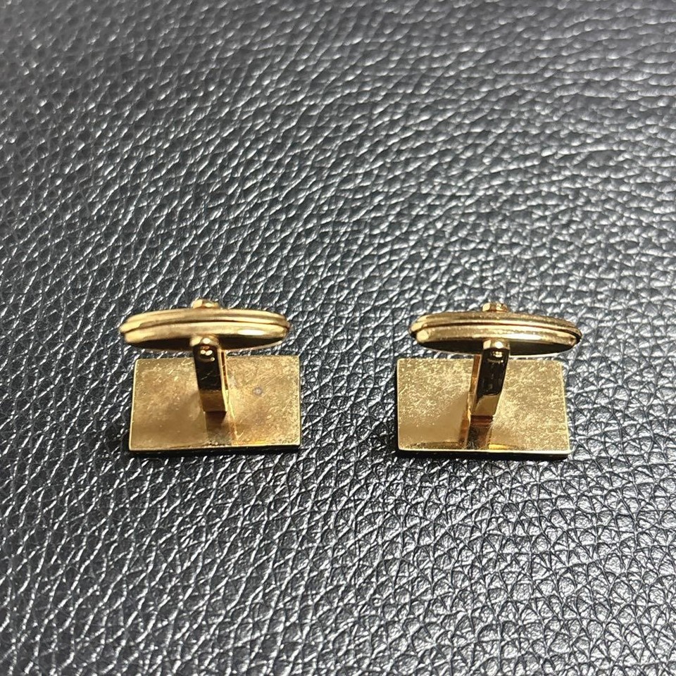 Dunhill Cufflinks Gold D Logo Stripe Pattern for Tie Authentic | eBay