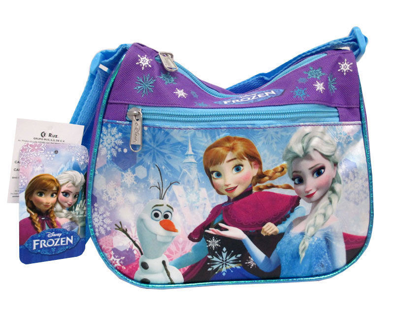 Large Disney Frozen Elsa Anna Purple Pink Shoulder Purse Bag/Messenger ...