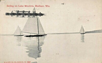 MADISON WISCONSIN~SAILING ON LAKE MENDOTA POSTCARD | eBay