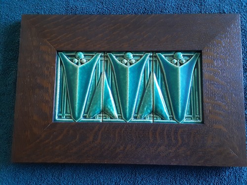 Motawi Tileworks Flower Tiles 4x6x3 Art in Hardwood Frame 17’ X 11” Ann ...