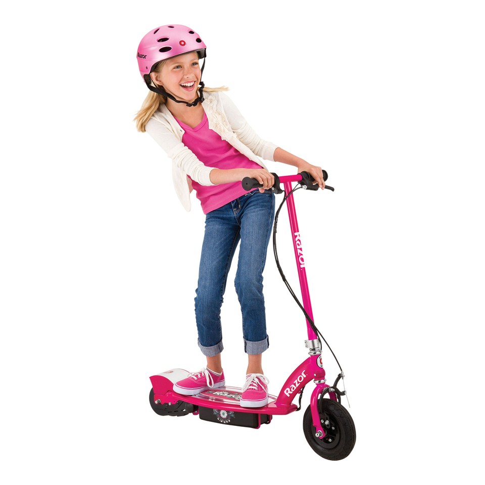 Razor Power E100 Electric Scooter w/ Hand Front Brake, Daisy Pink (Used ...