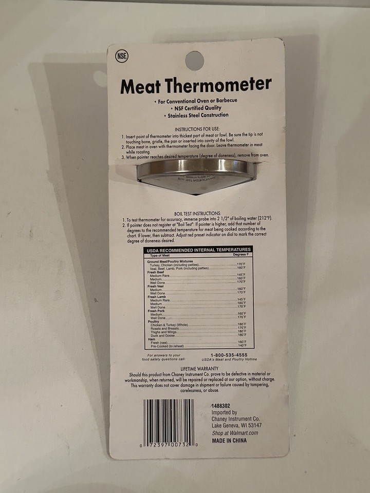 Vintage Acu-Rite Meat Thermometer Stainless Steel Chaney Instrument ...