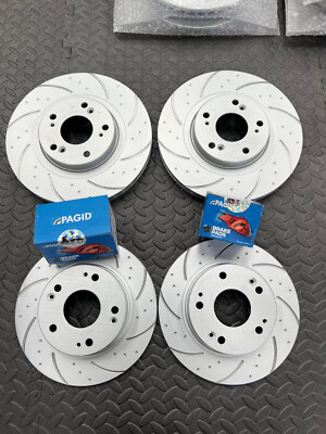 VW Transporter T6 Van Dimpled Grooved Brake Discs Pagid Pads Front ...