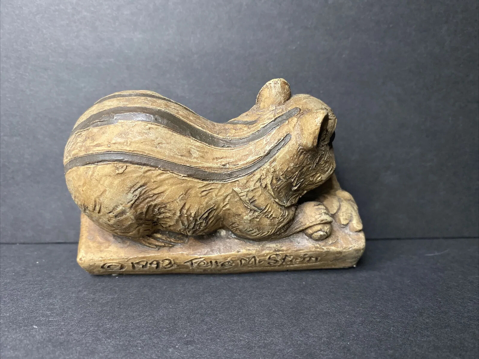 1993 Telle M.Stein The Stone Chipmunk Resin Figure Statue Sculpture ...