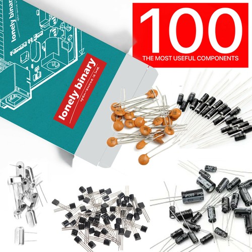 NPN PNP 2N2222 Capacitor 47UF 22PF 10NF 100NF Crystal 16Mhz Diode ...