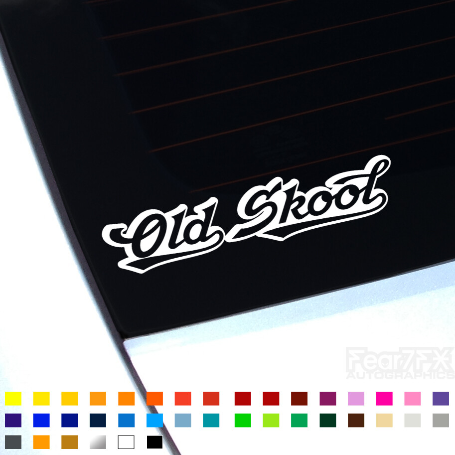 Old School Skool Car Van Window Bumper Decal Sticker Camper Caravan ...