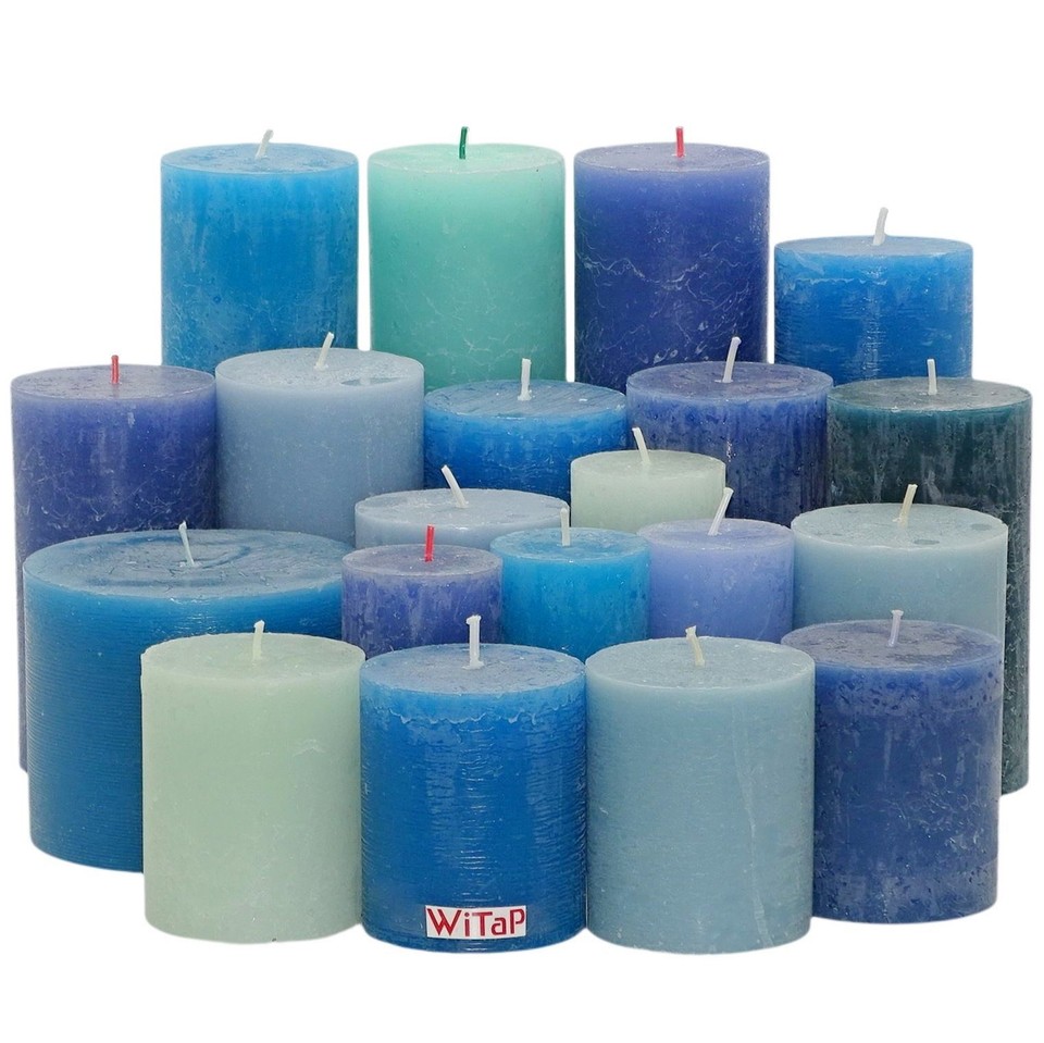 6 kg Rustic Stumpenkerzen Set Kerzen Paket Mix Rustik gemischt nach ...