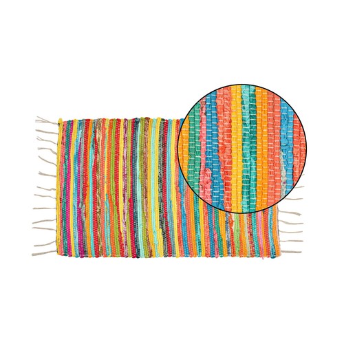 Handmade Chindi Rug – Colorful Recycled Cotton Door Mat, Boho Style ...