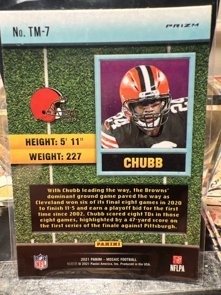 Nick Chubb 2021 Panini Mosaic Touchdown Masters Green #TM-7 Browns | eBay