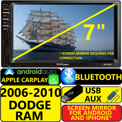 06-10 DODGE RAM TRUCK NAV BLUETOOTH APPLE CARPLAY ANDROID AUTO CAR ...