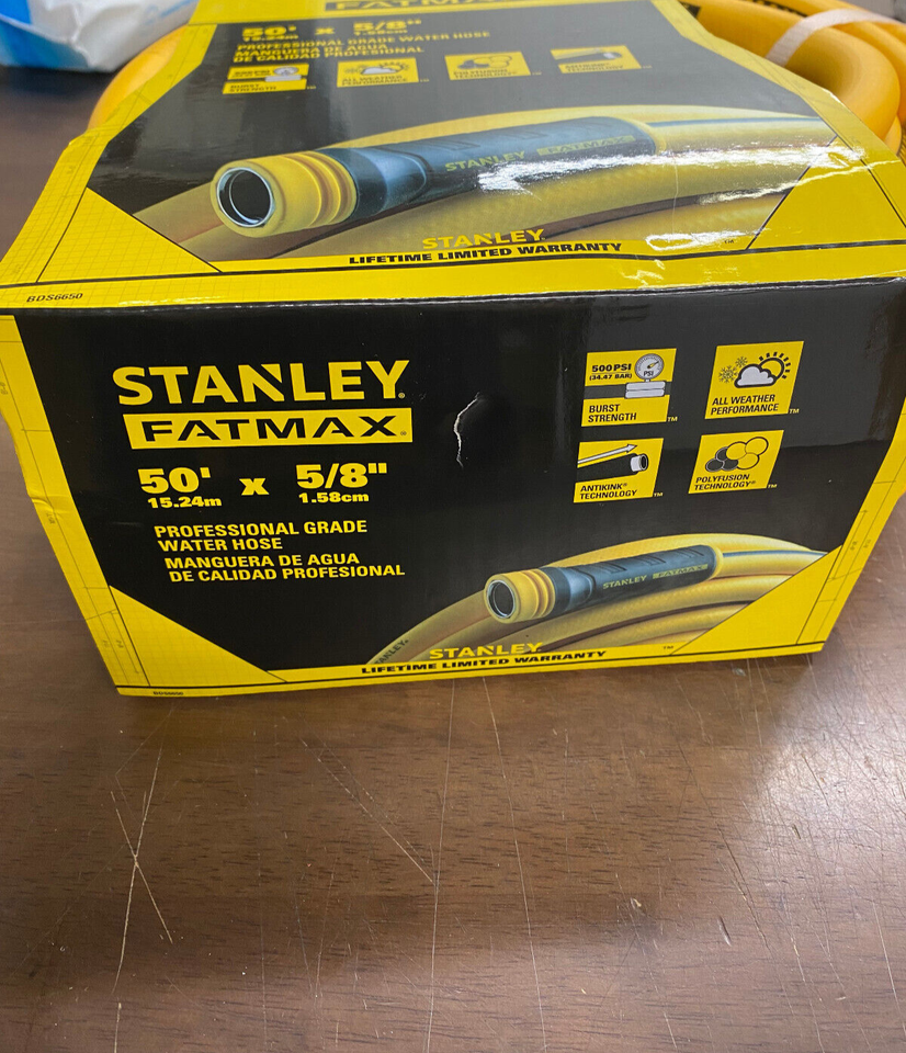 Stanley Fatmax Professional Grade Water Hose, 50' x 5/8", 500 PSI ...