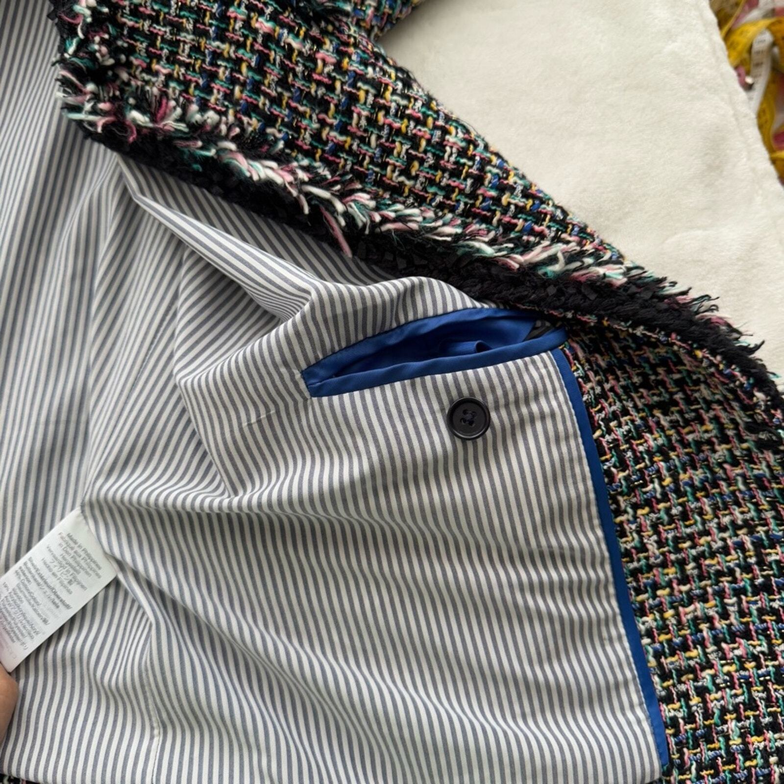 J. Crew Lady Metallic Multi Color Tweed Jacket Blazer Size 14 | eBay