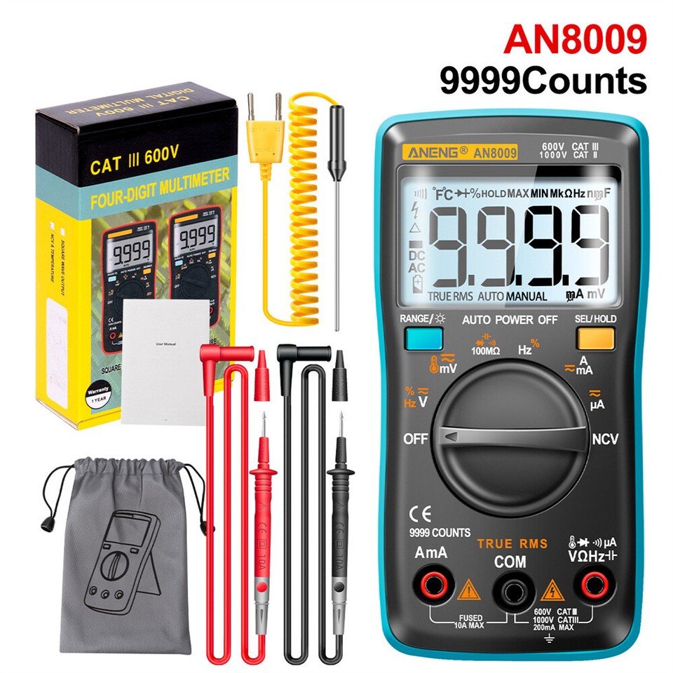 ANENG AN8008 True RMS Wave Output Digital Multimeter 9999 Counts ...