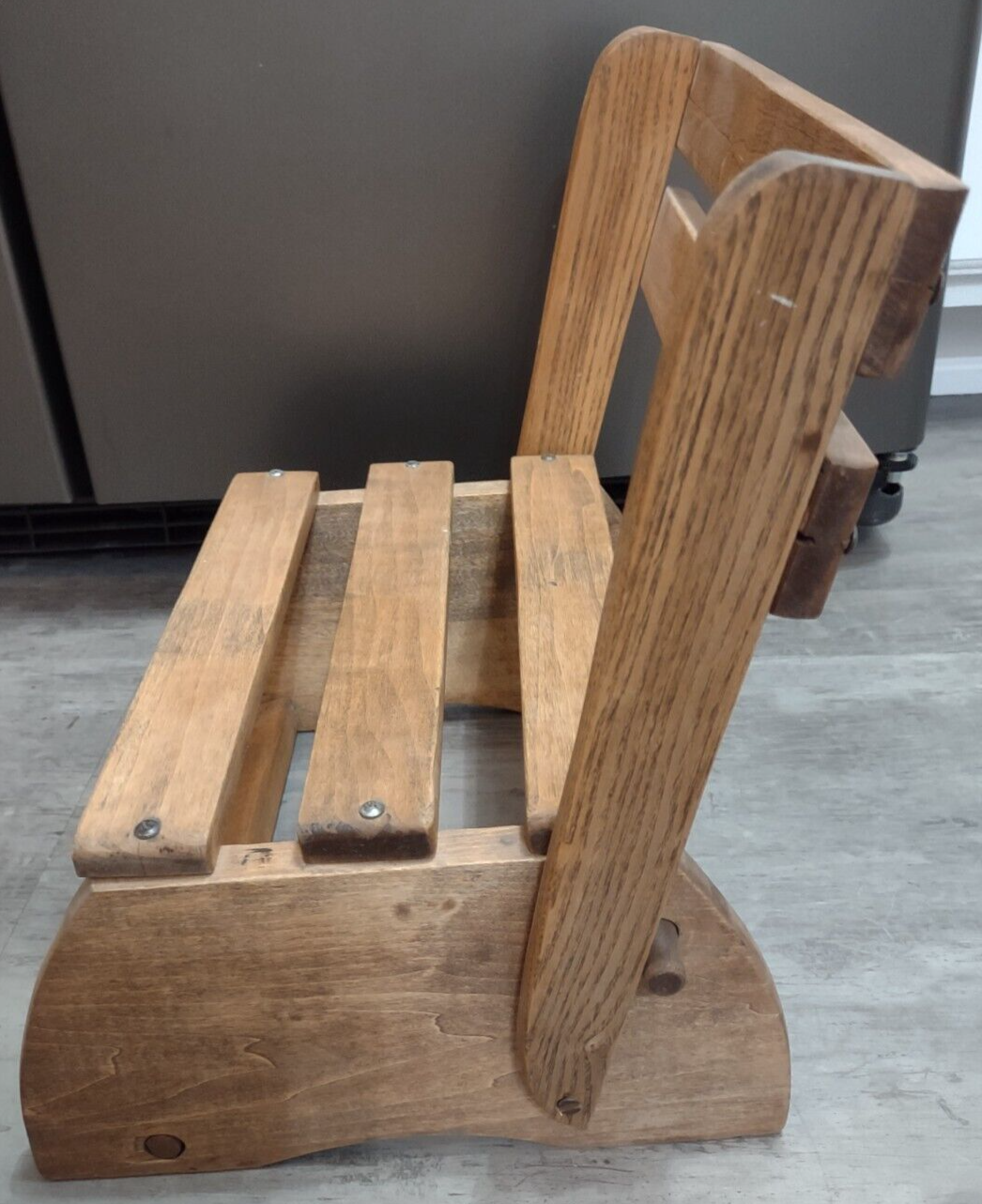 Vintage Children's Wooden Chair Step Stool Combo Sit and Stand | eBay
