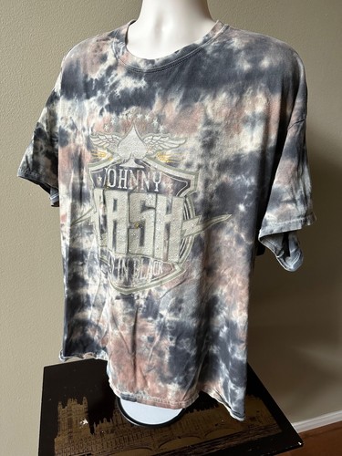Johnny Cash (3XL) Multicolor Tye Dye MAN in BLACK T-shirt | eBay