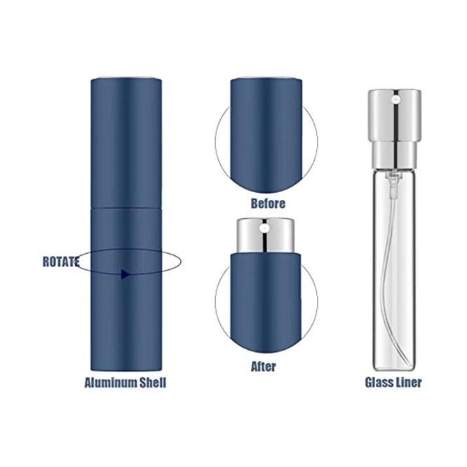 Perfume Atomiser Bottle 10ml Twist pocket Travel refillable Spray ...