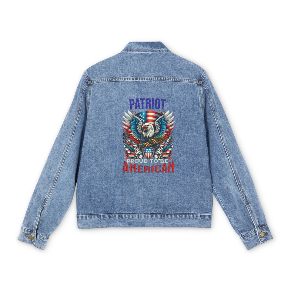 Denim, Jacket, American Flag, Patriot, USA, Father's Day, Birthday gift ...