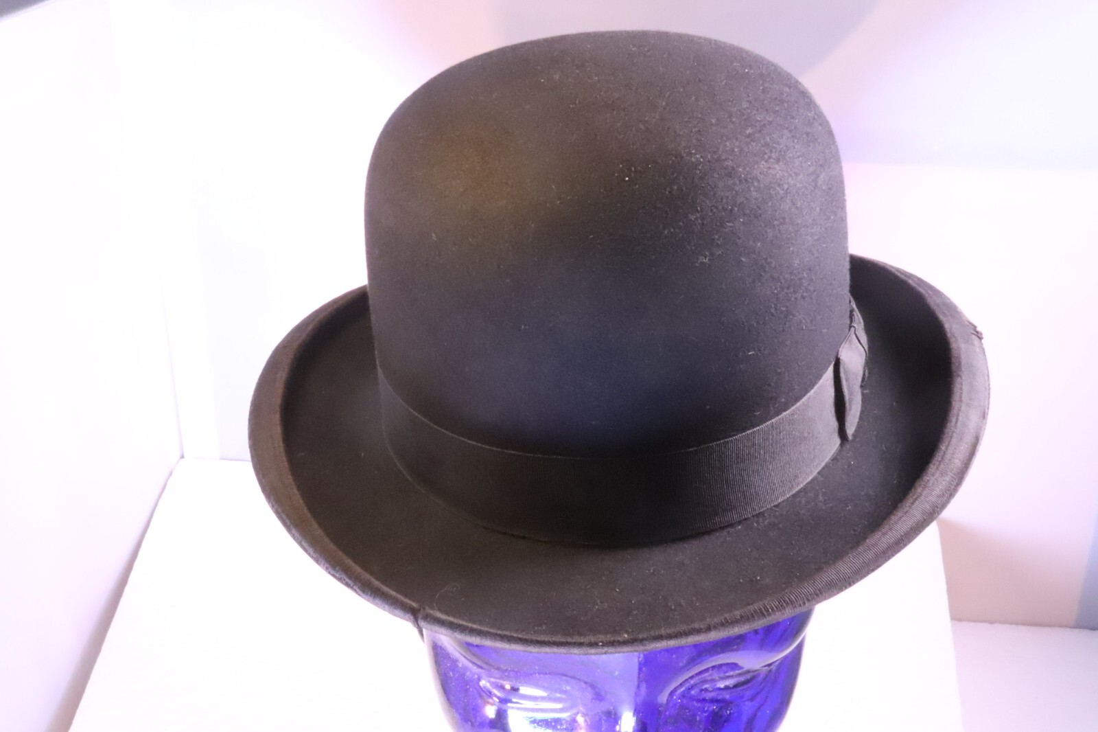 Antique Viking Genuine Beaver Bowler Derby Hat Black … - Gem