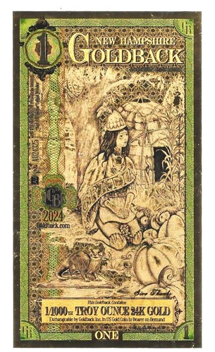 2024 One of each State 1 Goldbacks Aurum Gold Foil Note 1/1000 oz 24KT ...