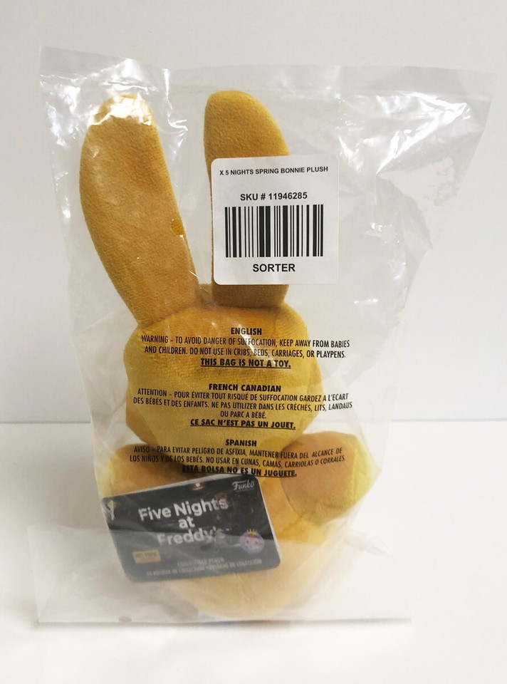 FNAF Five Nights At Freddys "Spring Bonnie" Plush Funko Hot Topic ...