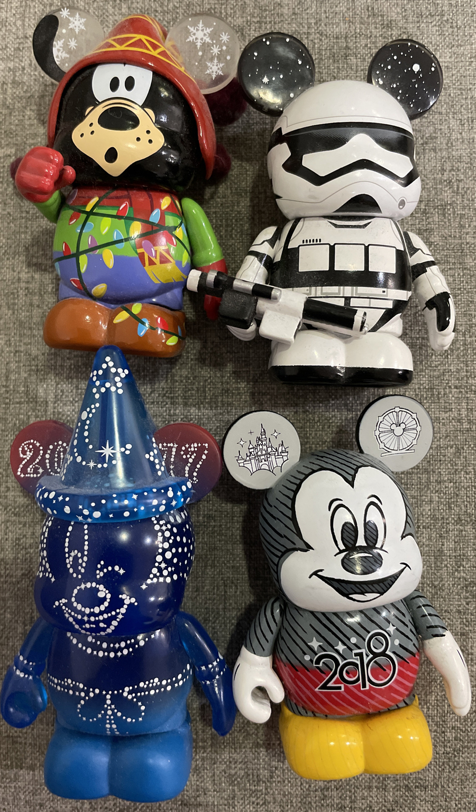 FOUR (4) DISNEY Vinylmation 3" 2017/2018 Mickey Stormtrooper Mickey ...