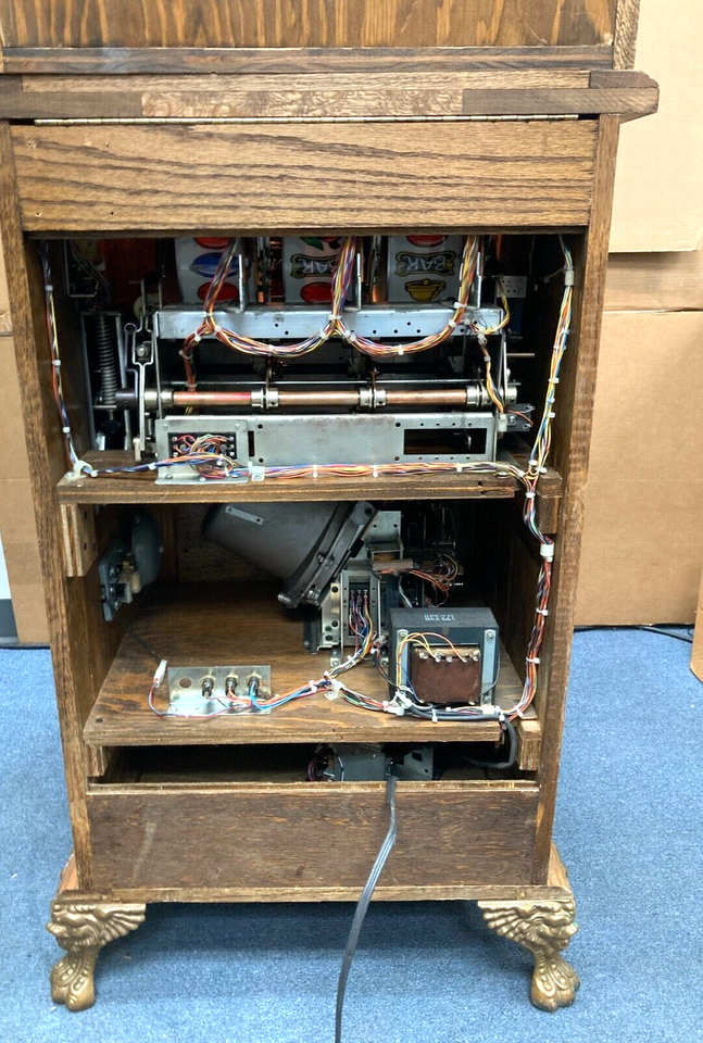 Rare 1970s Vintage BALLY Upright Oak Cabinet Slot Machine 25 Cent ...