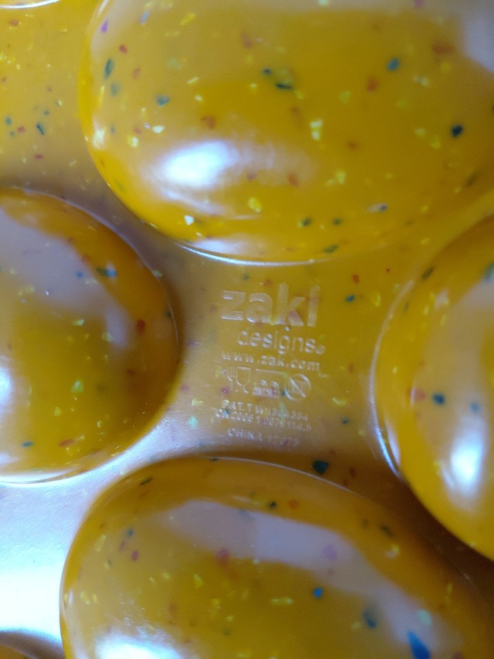 Zak! Designs Melamine Deviled Egg Platter 12" Orange Speckled Holds 12 ...