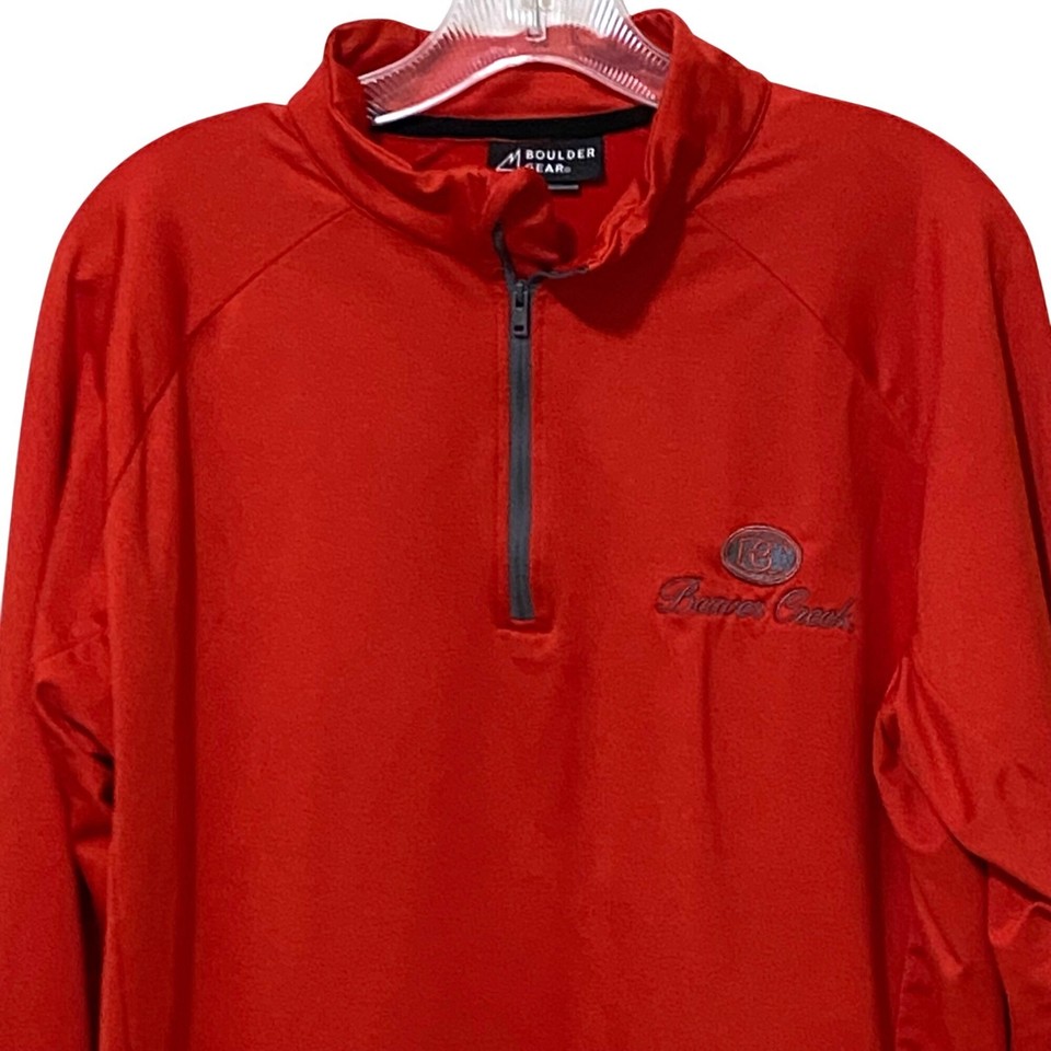 Boulder Gear Beaver Creek Mens 1/4 Zip Track Jacket L Red Orange Sports ...