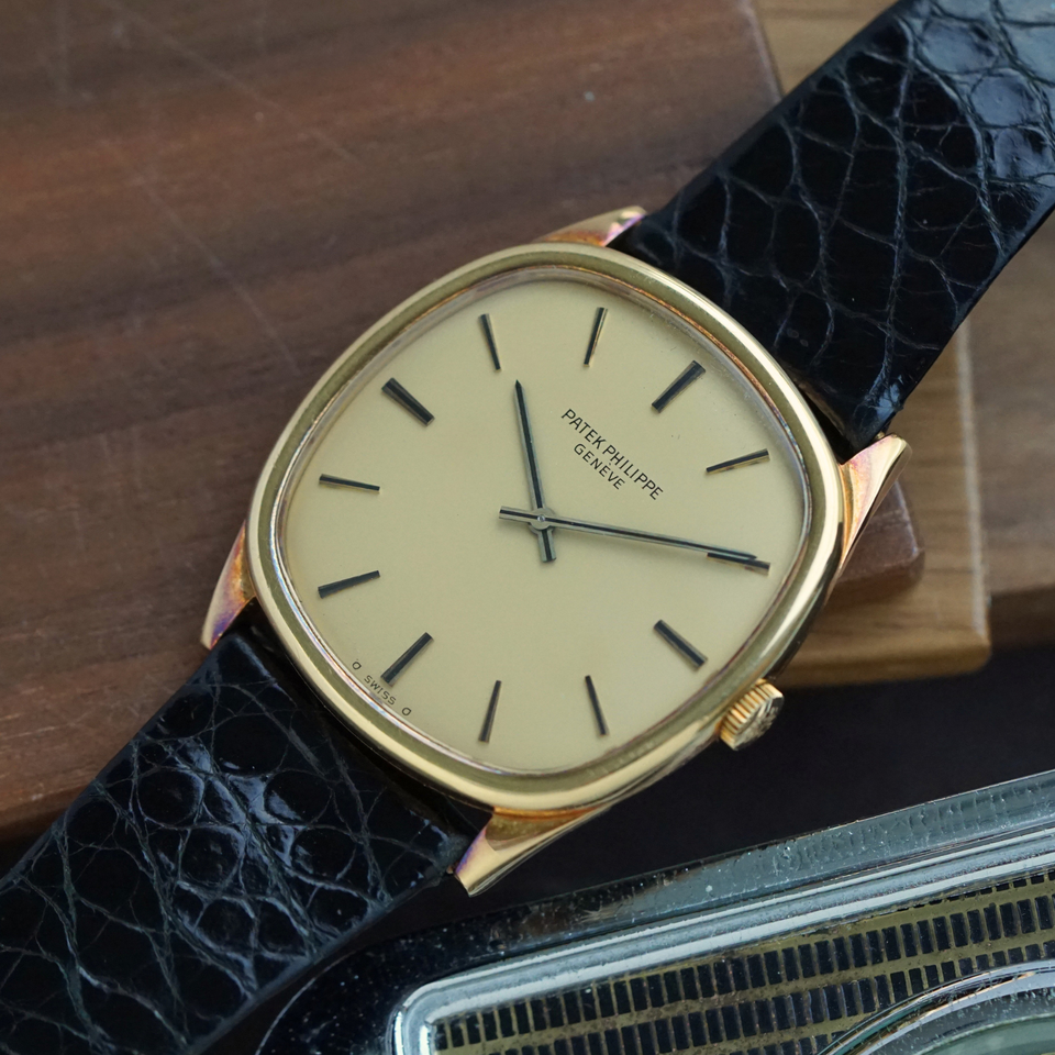 Patek Philippe Golden Ellipse 3844 “TV Screen” Champagne 18k Yellow ...