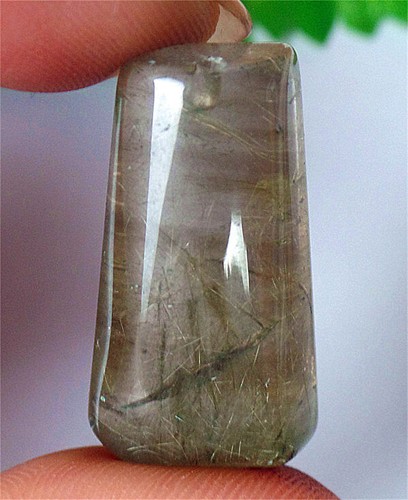 30x17x13mm Natural Green Rutilated Quartz Crystals Trapezoid Pendant ...