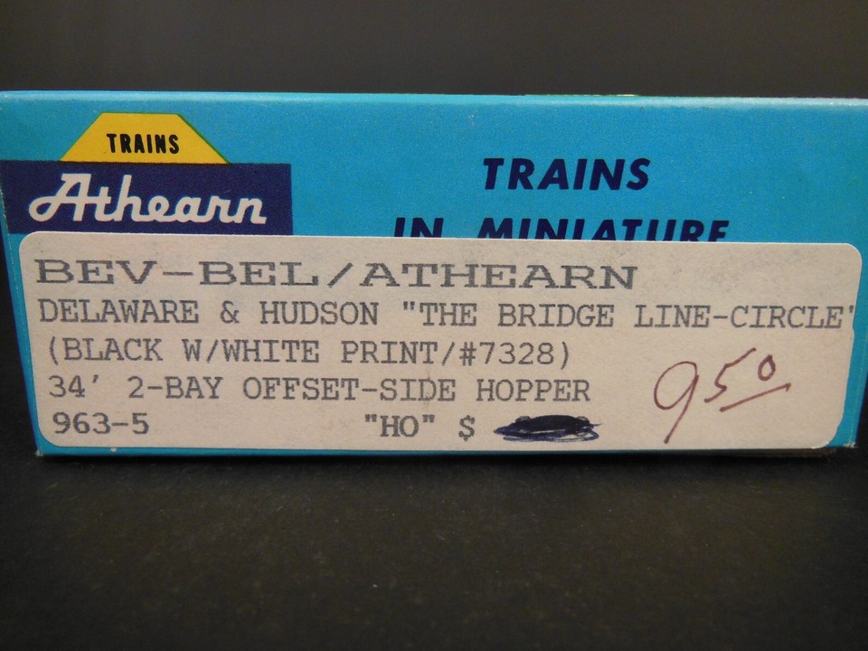 HO SCALE ATHEARN/BEV-BEL NEW DELAWARE & HUDSON "BRIDGE LINE" 2-BAY ...