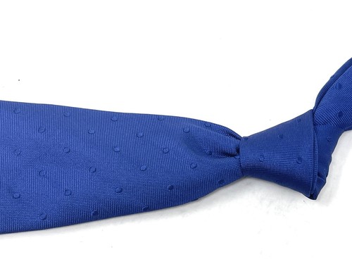 Frank Rostron Made in England Royal Cobalt Blue Thick Self Spotted Silk ...