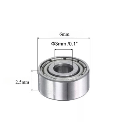 10Pcs MR63ZZ Bearings 3x6x2.5mm Chrome Steel Mini Bearing Double ...