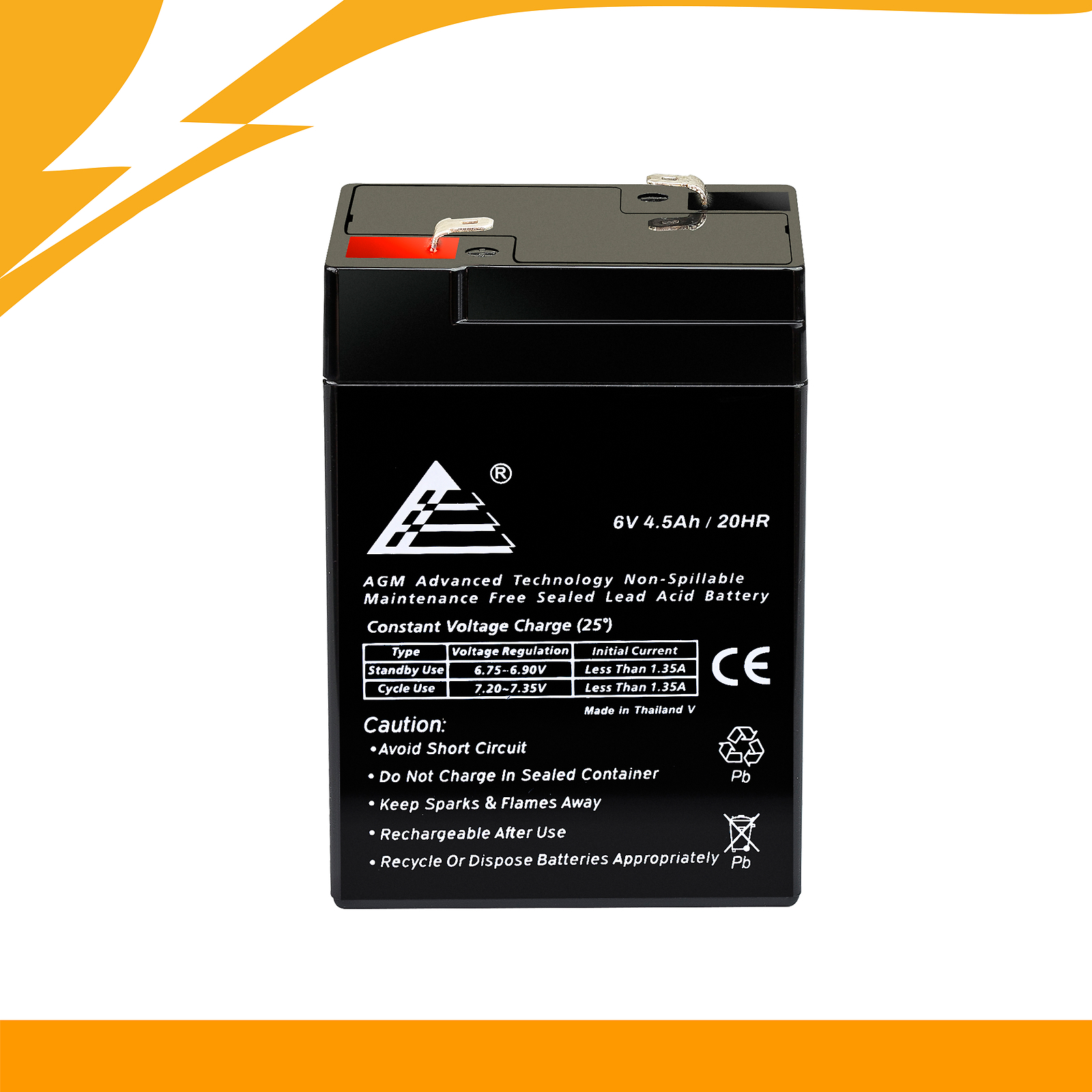 ExpertBattery 6V 4.5Ah Rechargeable Battery Replaces YT-645, PS-640 ...