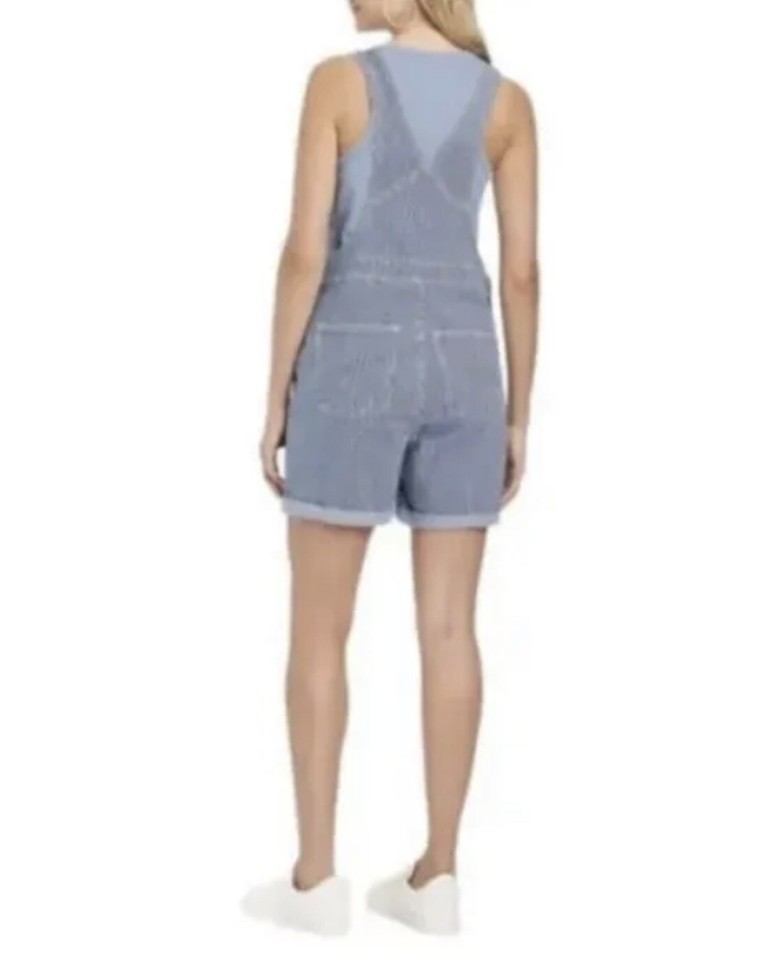 Women's Denim Boyfriend Shortalls - Universal Thread Blue Striped sz 4 ...