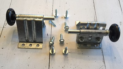 2 Residential Garage Door Top Fixture & 2 Nylon Rollers w/ Wood Lags ...