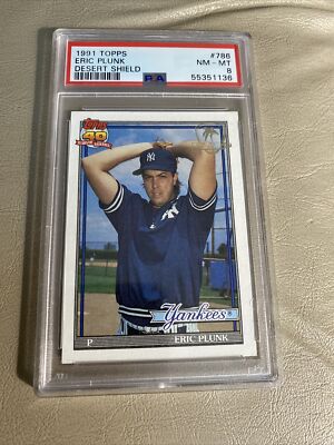1991 Topps Desert Shield #786 Eric Plunk PSA 8 New York Yankees ...
