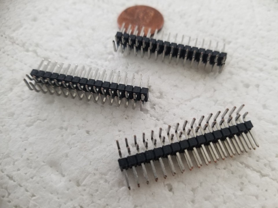 10 x Right angle 2mm pitch 32pin male (2x16) pin strip header pins ...