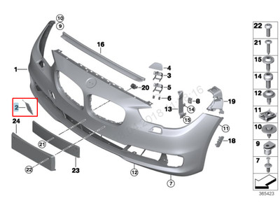 NEW BMW 5 GT F07 FRONT BUMPER TOW HOOK EYE COVER 51117332667 2015 OEM ...