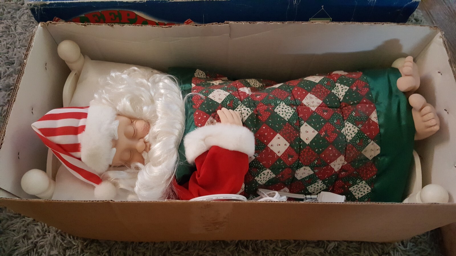 Vintage Telco motionette 24" sleeping Santa Claus animated snoring ...