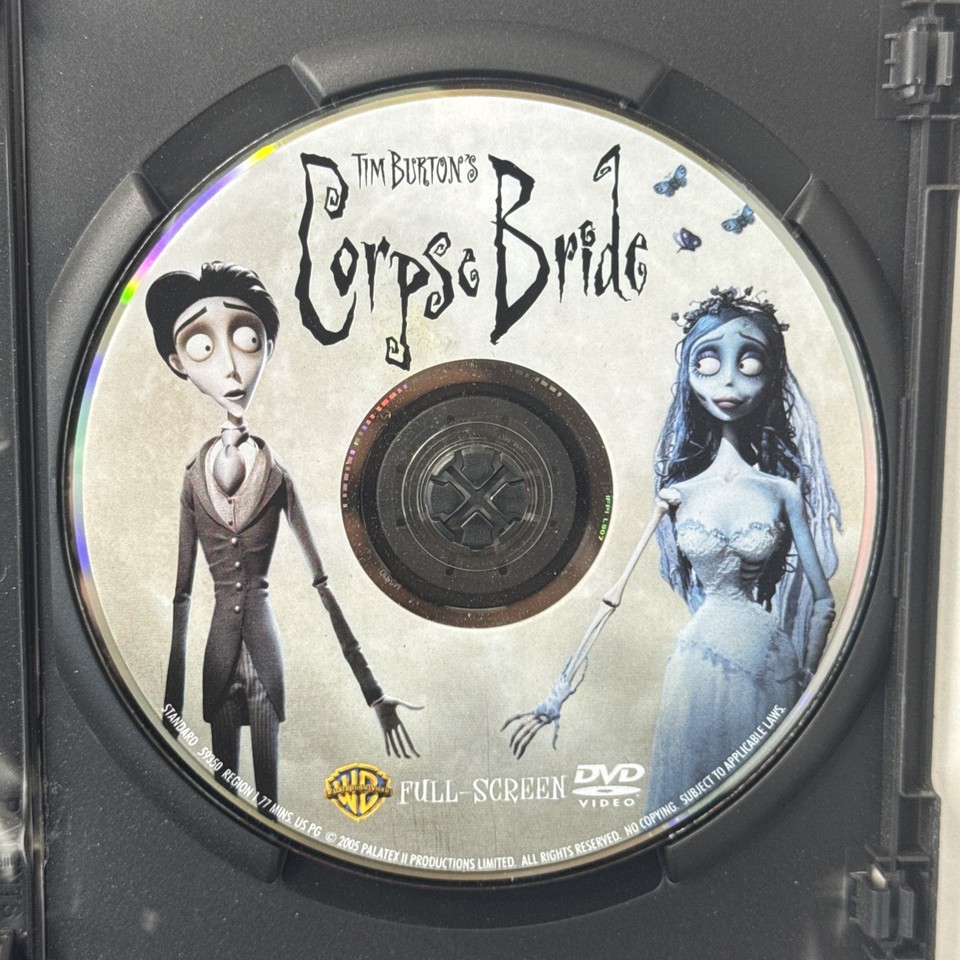 Tim Burton’s Corpse Bride (DVD, 2005) Full Screen Edition Johnny Depp ...