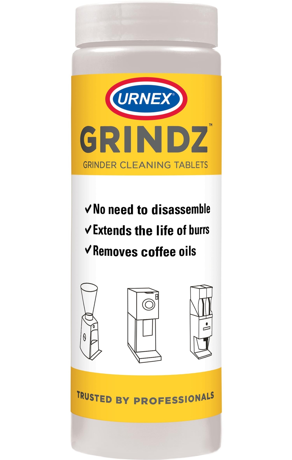 Urnex Grindz Professional Coffee Grinder Cleaning Tablets - 430 Grams ...