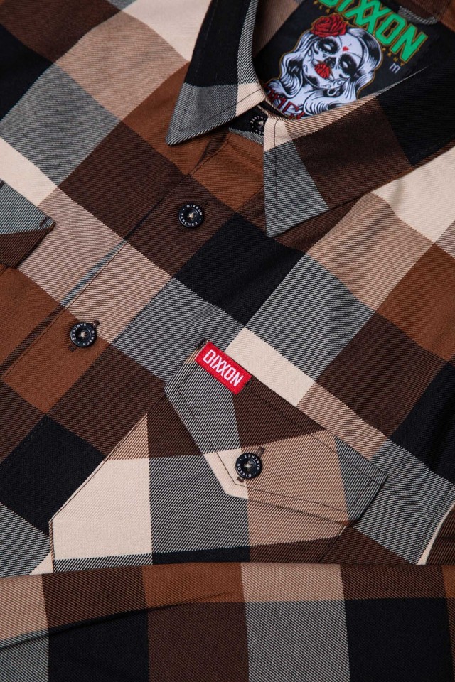 DIXXON Flannel Sz L The Sanchez Brown Gray Black Tan Brand New | eBay