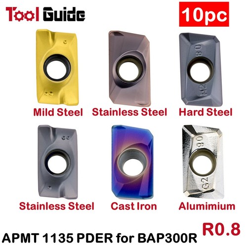 10pc Parallelogram Carbide Tips Milling Insert APMT 1135 Indexable for ...