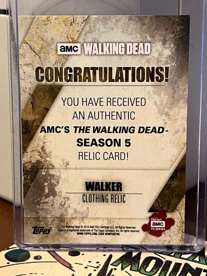 Topps Walking Dead Relic Card Walker Clothing Swatch Mint New | eBay