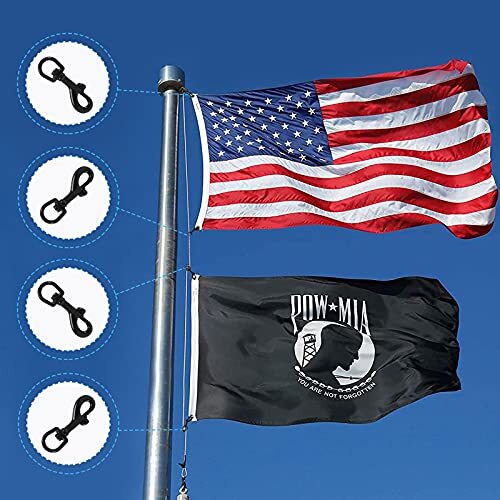 Flag Snap Clips For Rope 4 Pack Heavy Duty Flagpole Snaps Hooks With ...