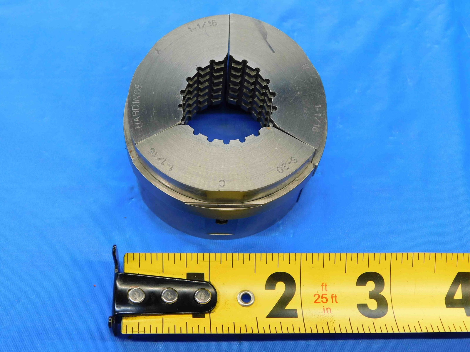 3pc SET HARDINGE S20 COLLET PADS ROUND SERRATED 1 1/16 1.0625 USA MADE ...