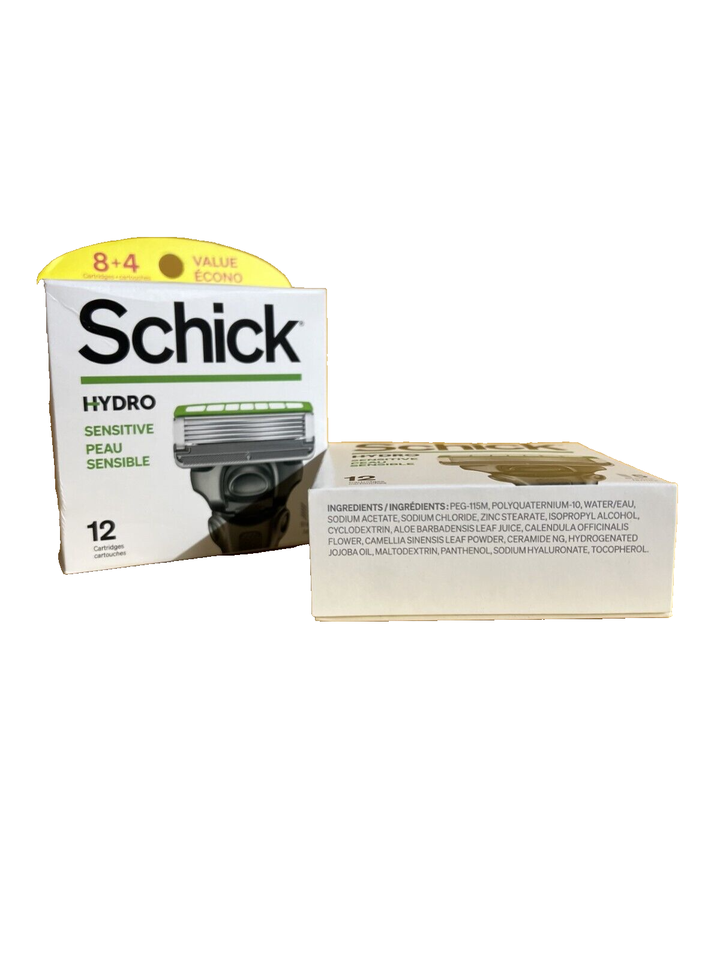 Schick Hydro Sensitive Men's Razor's 5 Blades 24 Refillable Cartridges ...